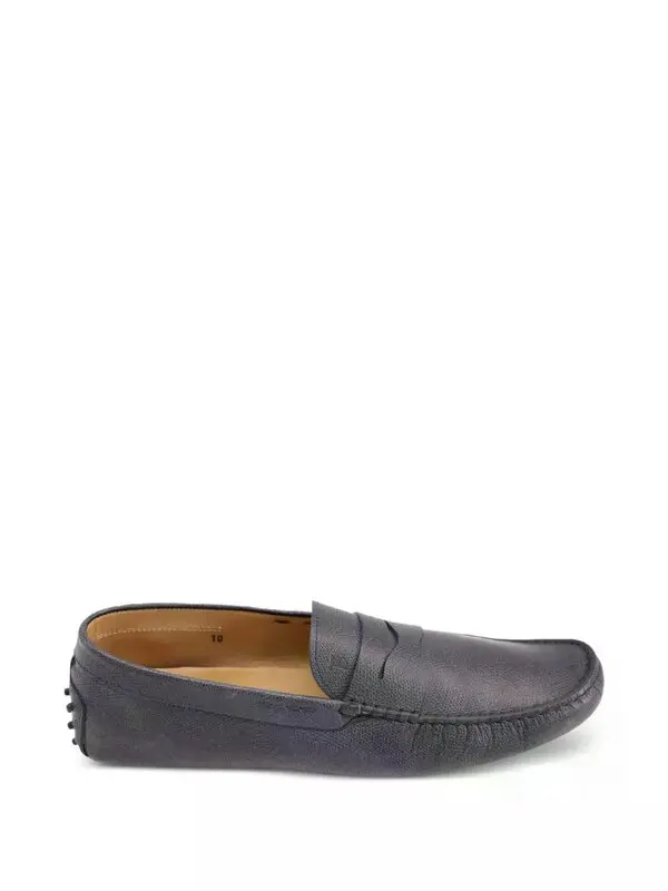TOD'S Leather Penny Driving Shoes - Blue
