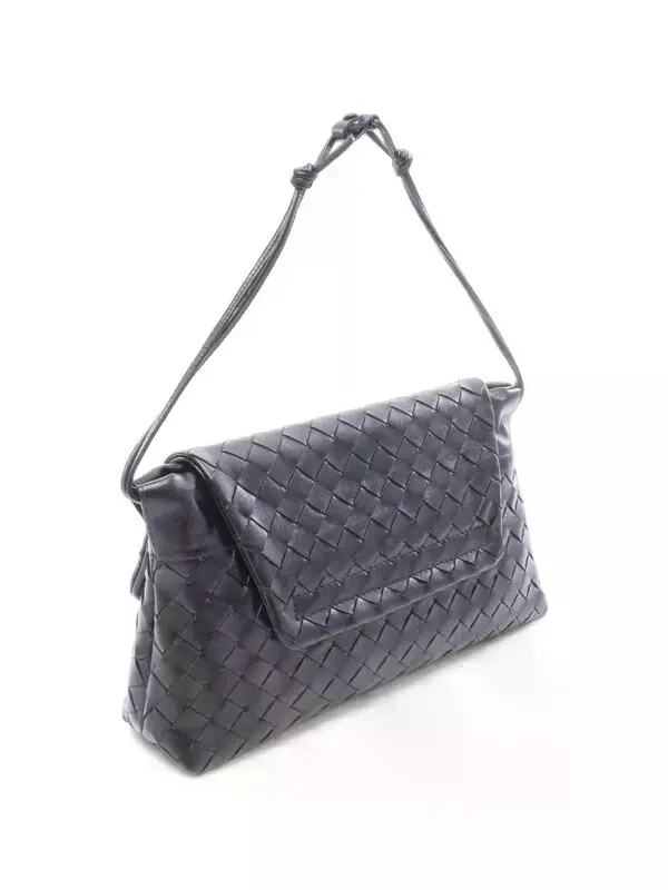 Bottega Veneta Giorno Intrecciato Shoulder Bag - Black