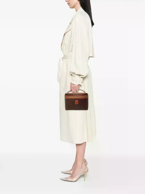 Celine 1996 Macadam Coated Canvas Vanity Bag - Brown