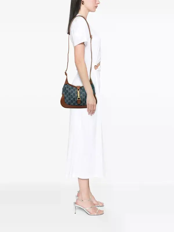 Gucci 2016-2026 Small Gg Denim Jackie 1961 Crossbody Bag - Blue