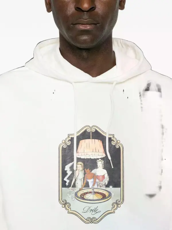 Drole De Monsieur Graphic-print Drawstring Hoodie