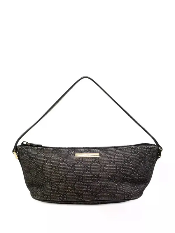 Gucci 2000-2015 Gg Denim Boat Shoulder Bag - Grey