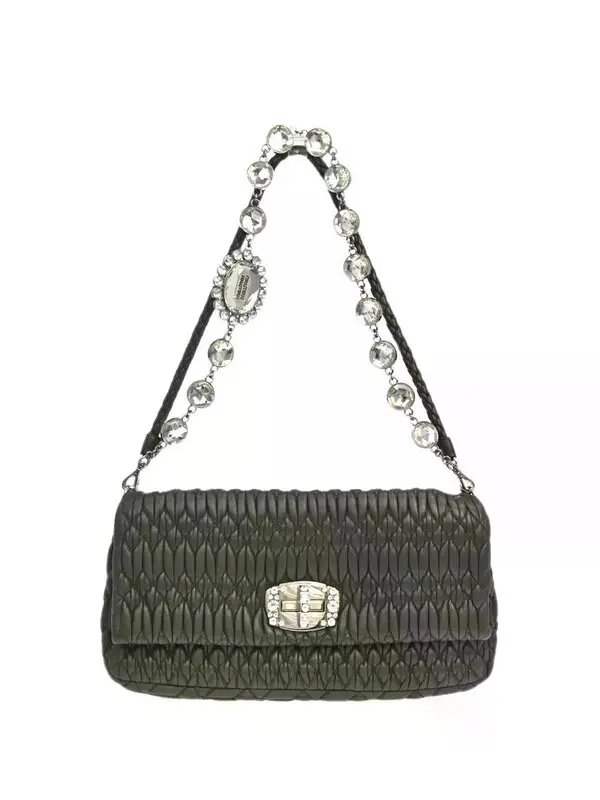 Miu Miu 2010-2020s Matelassé Shoulder Bag - Grey