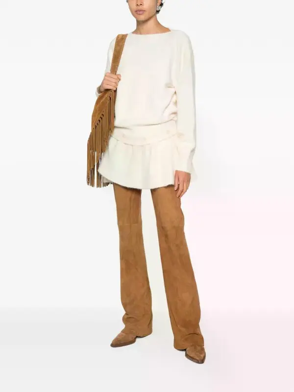 7 For All Mankind Dojo Suede Flared Trousers