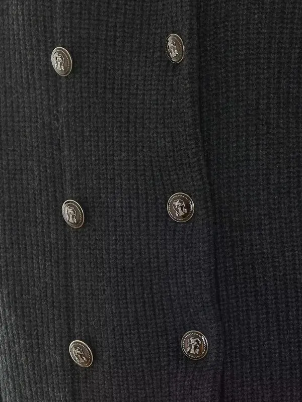 Brunello Cucinelli Cashmere Half English-rib Mariner Cardigan - Grey