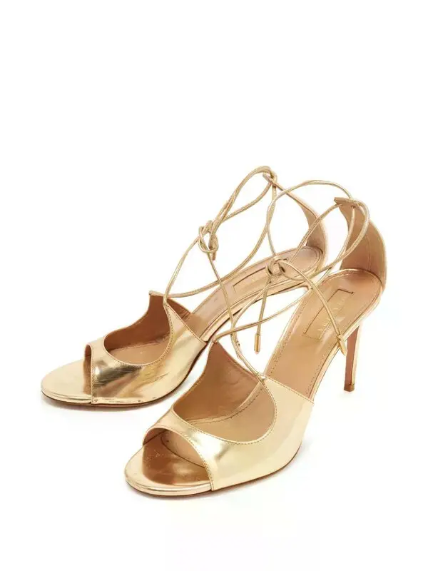 AQUAZZURA Sofia Lace-up Sandals - Gold