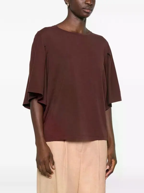 MAISON123 Pleated Flutter-sleeve T-shirt