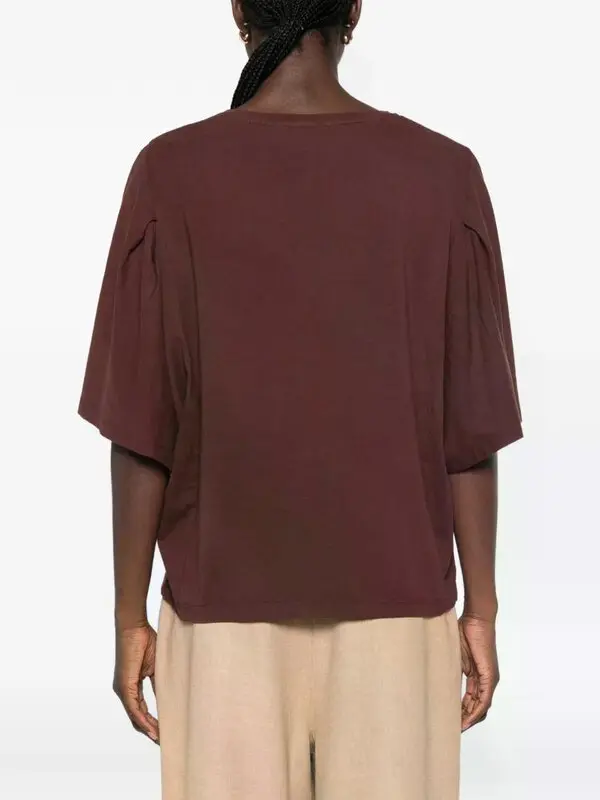 MAISON123 Pleated Flutter-sleeve T-shirt