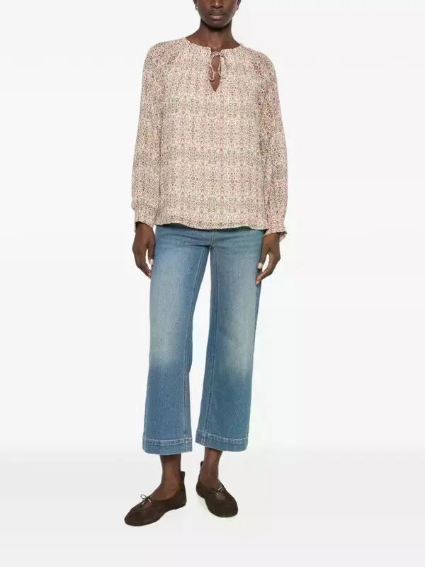 MAISON123 Damia Floral-print Tie-neck Blouse