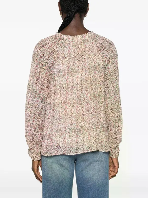 MAISON123 Damia Floral-print Tie-neck Blouse
