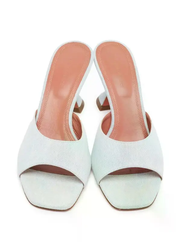 Amina Muaddi Lupita Denim Slide Sandals