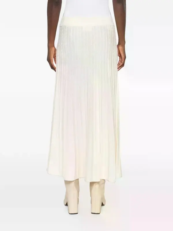 MAISON123 Cable-knit Pleated Midi Skirt