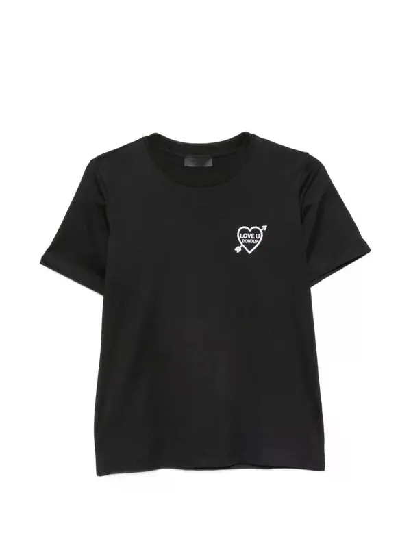DONDUP Embroidered-heart T-shirt - Black