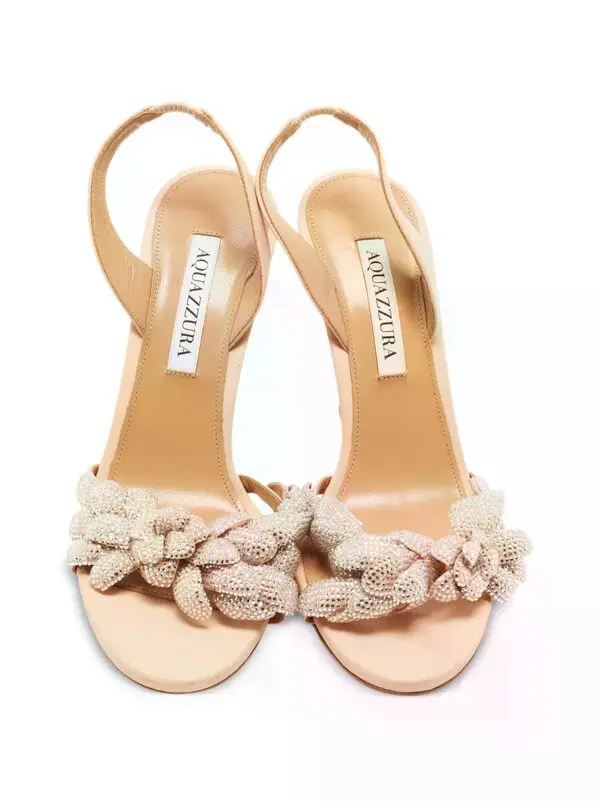 AQUAZZURA Galactic Flower Slingback Sandals