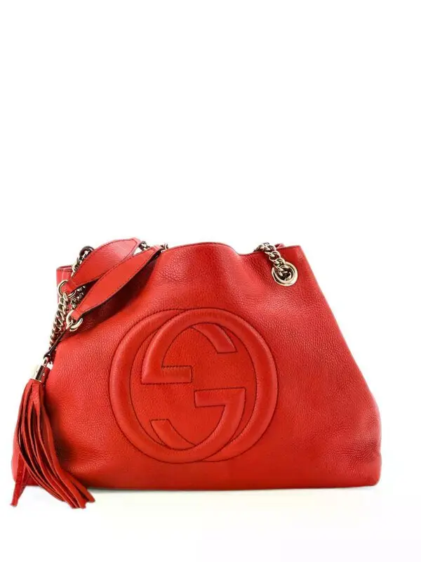 Gucci Soho Chain Strap Leather Medium Shoulder Bag - Red