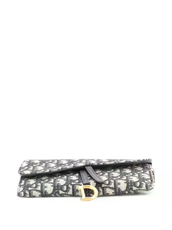 Dior Saddle Chain Wallet Oblique Canvas Crossbody Bag