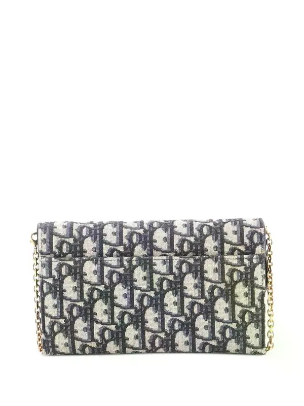 Dior Oblique Canvas Saddle Chain Wallet Cross Body Bag - Blue