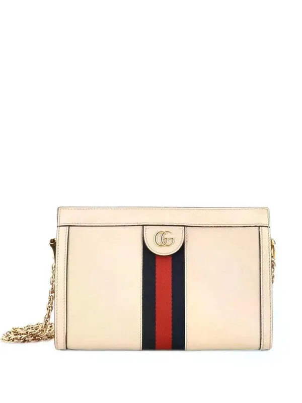 Gucci Ophidia Chain Shoulder Bag Leather Small Crossbody Bag - Neutrals