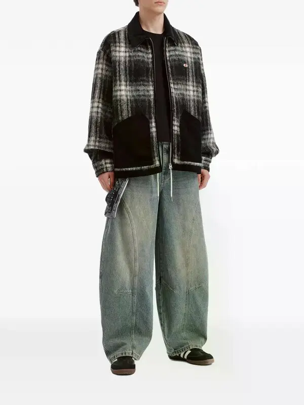 MUSIUM DIV. Check-pattern Corduroy-trim Jacket