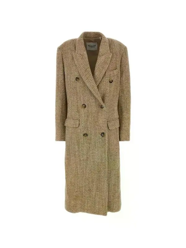 MARANT ETOILE Pilda Herringbone-knit Coat