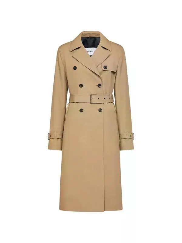 Fendi Double-breasted Belted Coat - Neutrals