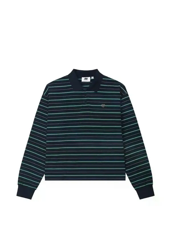 CHOCOOLATE Striped Polo Top - Blue