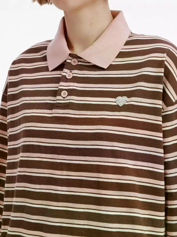 CHOCOOLATE Horizontal-stripe Polo Shirt