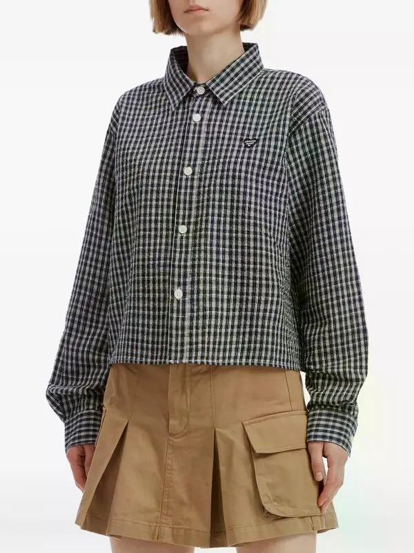 CHOCOOLATE Gingham-check Heart-patch Shirt