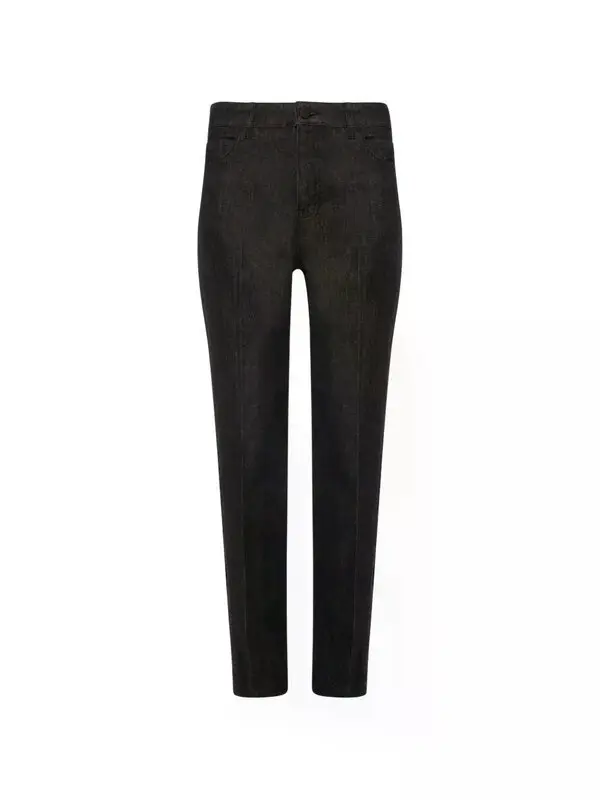 FRACOMINA Lace-panelled Pressed-crease Jeans