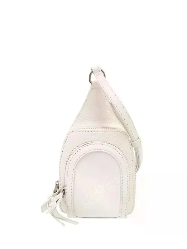 CHRISTIAN LOUBOUTIN 2021-2026 Mini Grained Calfskin Loubifunk Crossbody Bag - White