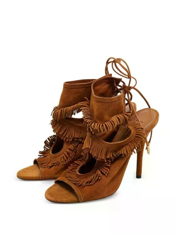 AQUAZZURA Fringe Ankle-strap Sandals