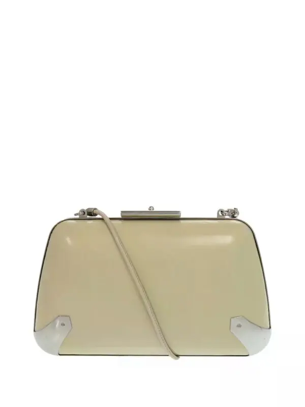 Balenciaga Leather Minaudiere Trapeze Clutch Bag