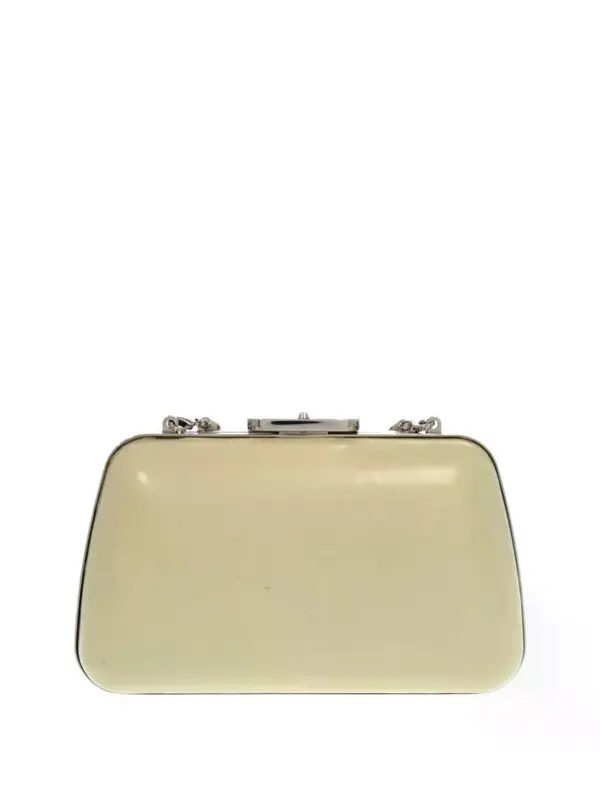 Balenciaga Leather Minaudiere Trapeze Clutch Bag