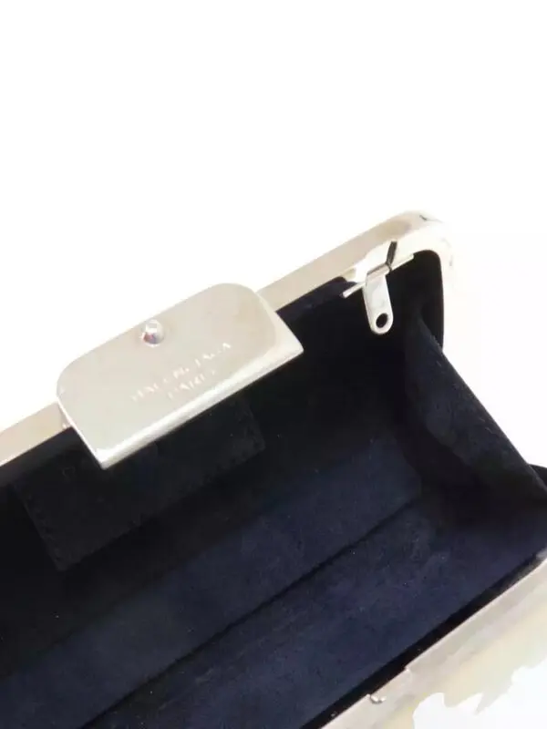 Balenciaga Leather Minaudiere Trapeze Clutch Bag
