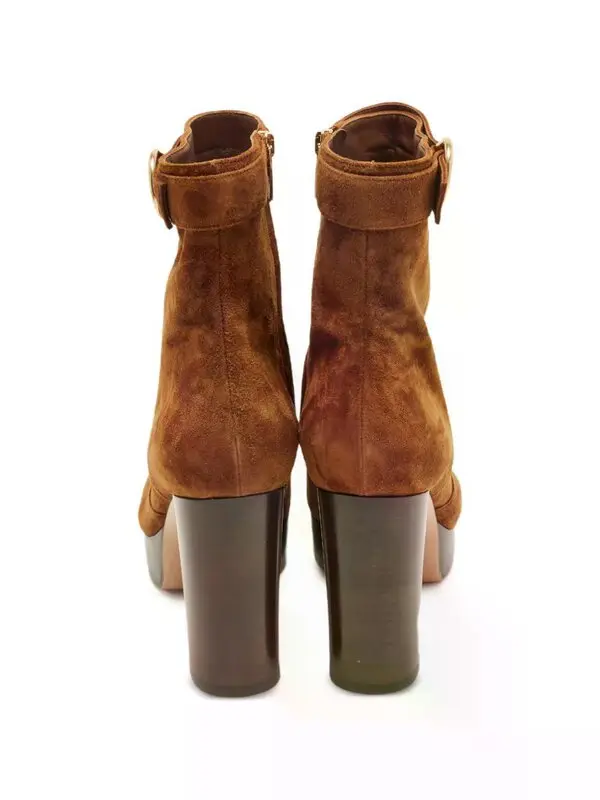 GIANVITO ROSSI Buckled Platform Ankle Boots