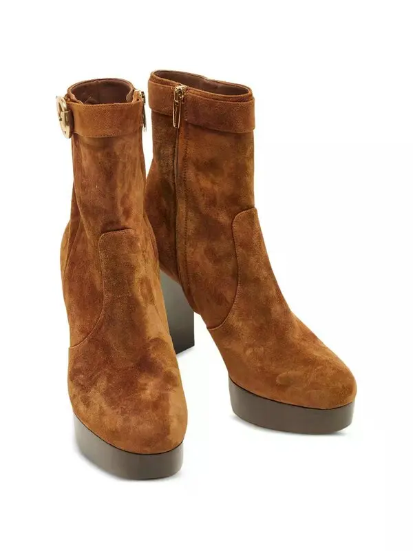 GIANVITO ROSSI Buckled Platform Ankle Boots