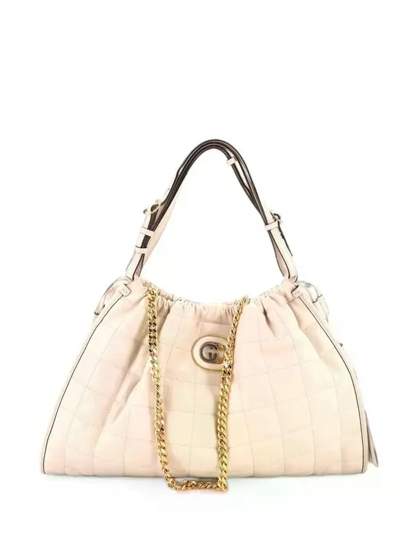 Gucci Deco Matelassé Leather Medium Tote Bag - White