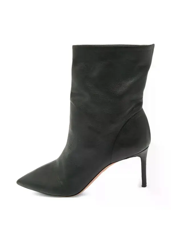 AQUAZZURA Pointed-toe Leather Ankle Boots - Black