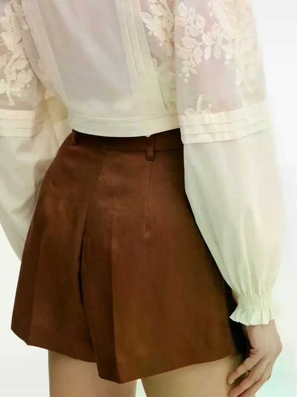 SILVIAN HEACH Posane Pleated High-waisted Shorts