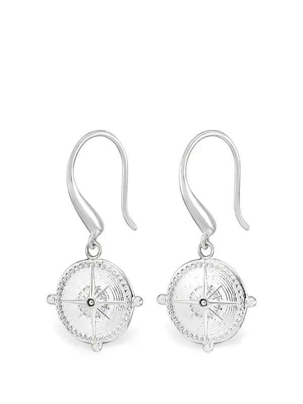 DOWER & HALL True North Talisman Drop Earrings - Silver