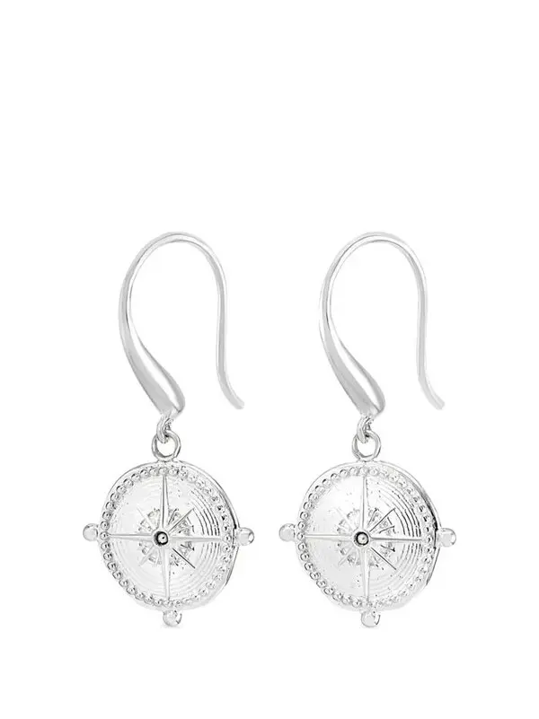 DOWER & HALL True North Talisman Drop Earrings - Silver