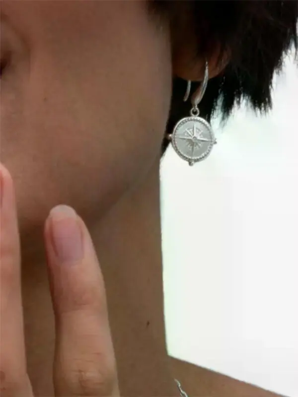 DOWER & HALL True North Talisman Drop Earrings - Silver