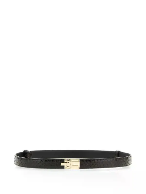 TOM FORD T Latch Python-effect Belt - Brown
