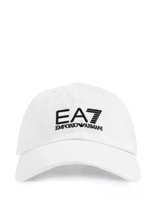 EA7 Logo-embroidered Baseball Cap - White