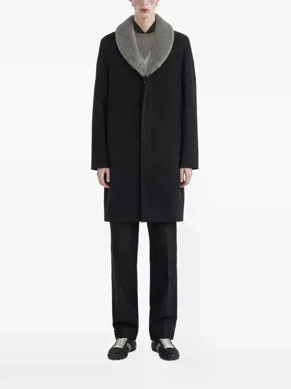 MAISON MARGIELA Shearling-collar Coat - Black