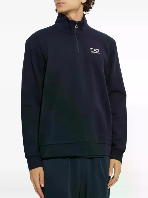 EA7 Logo-print Half-zip Sweatshirt
