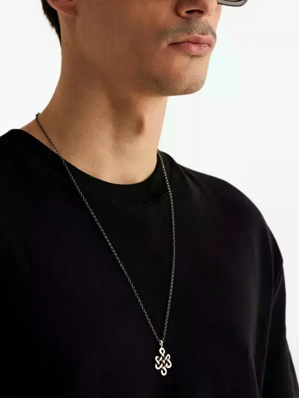 OBSIDIAN Endless Knot Necklace