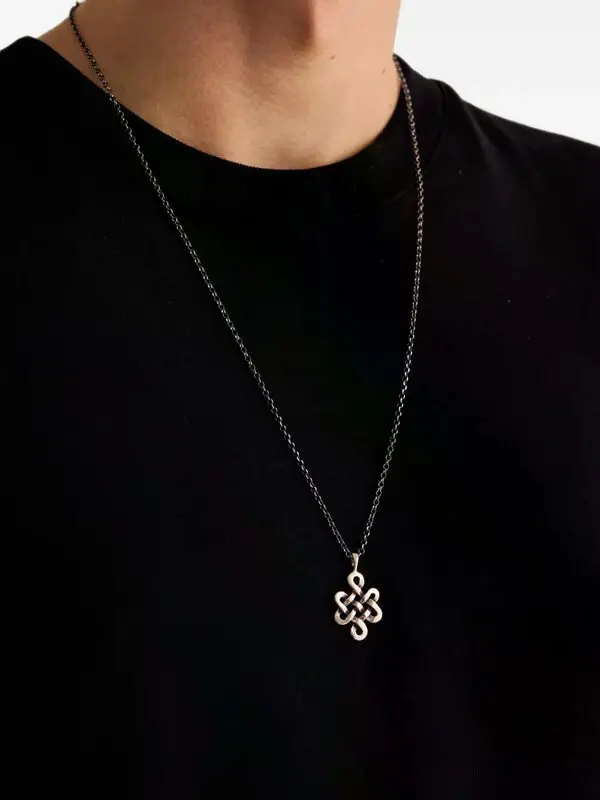 OBSIDIAN Endless Knot Necklace