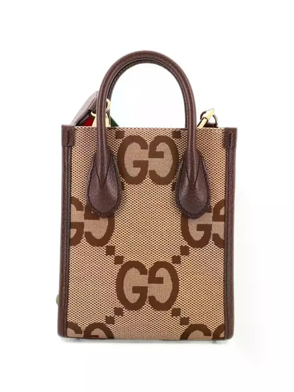 Gucci Vertical Tote Jumbo Gg Canvas Mini Crossbody Bag
