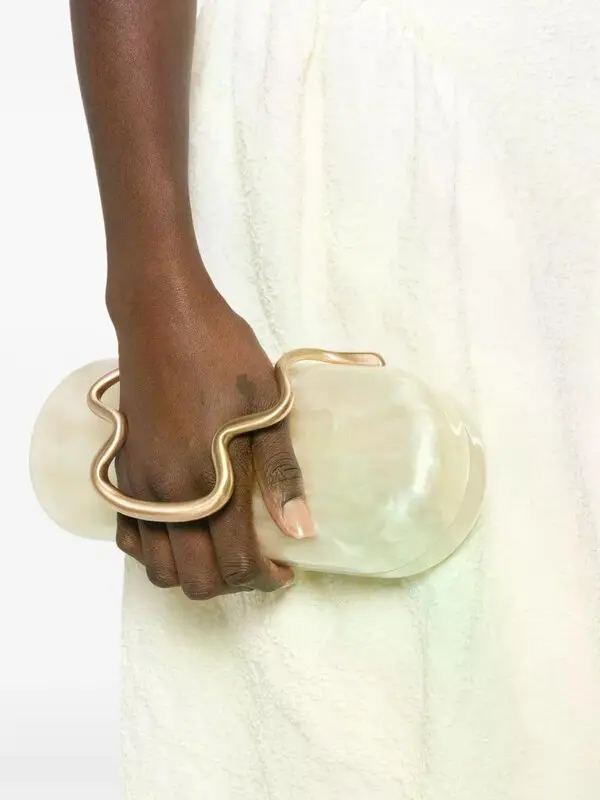Cult Gaia Ilaria Clutch With Sculptural Gold-tone Handle